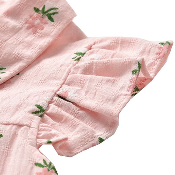 Dresses | Flutter Sleeve Front Button Cotton Baby Girl Dress | Poshmark